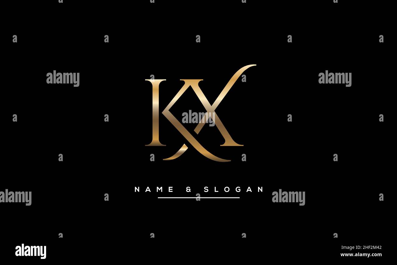 Modern abstract letter KX, XK logo design. Minimal KX, XK initial based ...