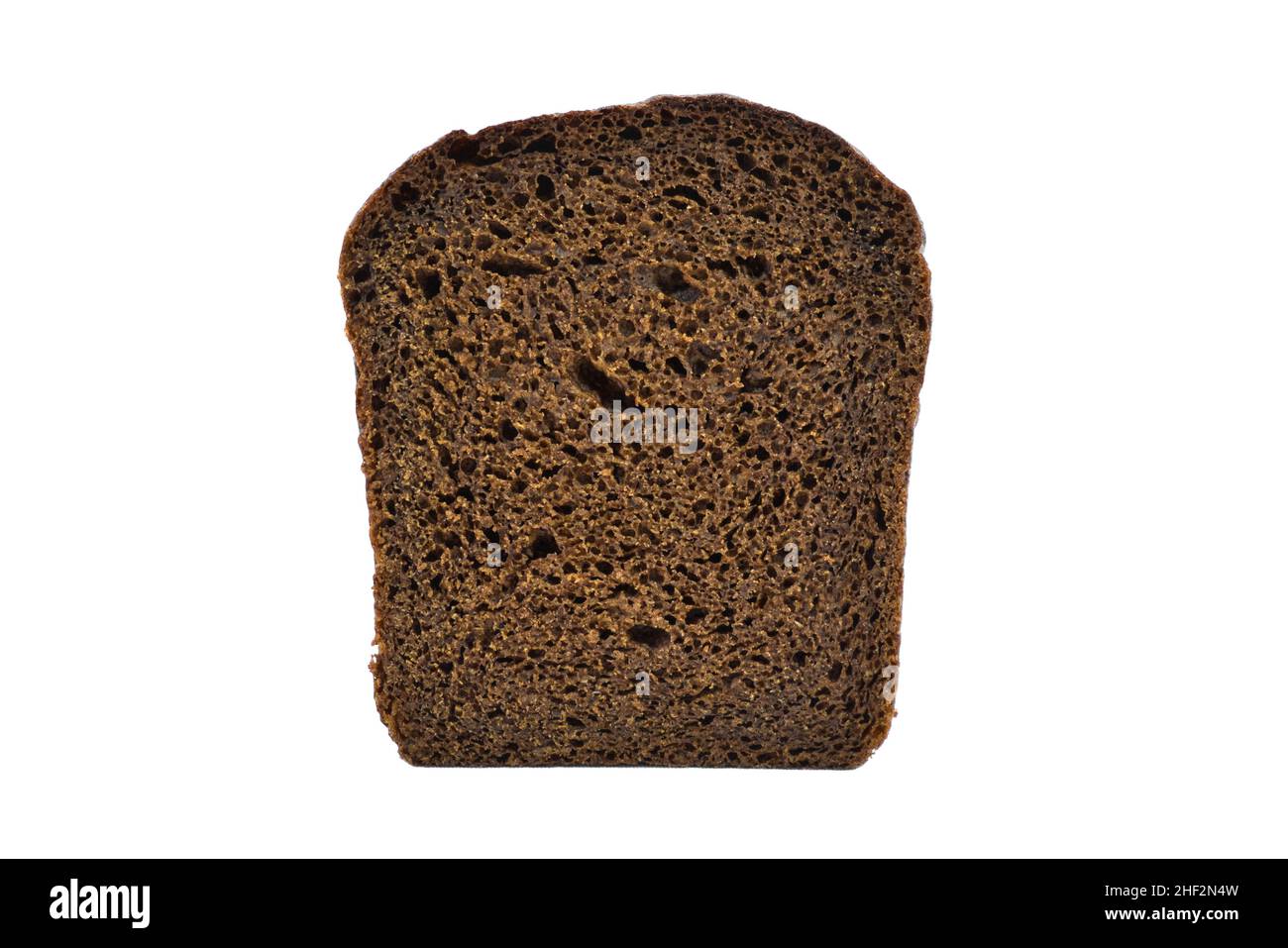 SIngle slice of rye bread isolated on white background Stock Photo - Alamy