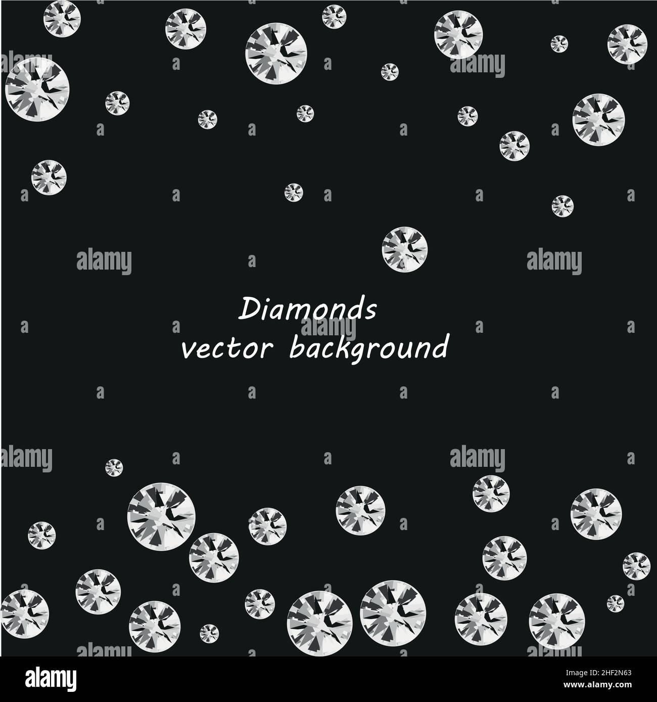 sparkling diamonds on black background vector collection eps Stock ...
