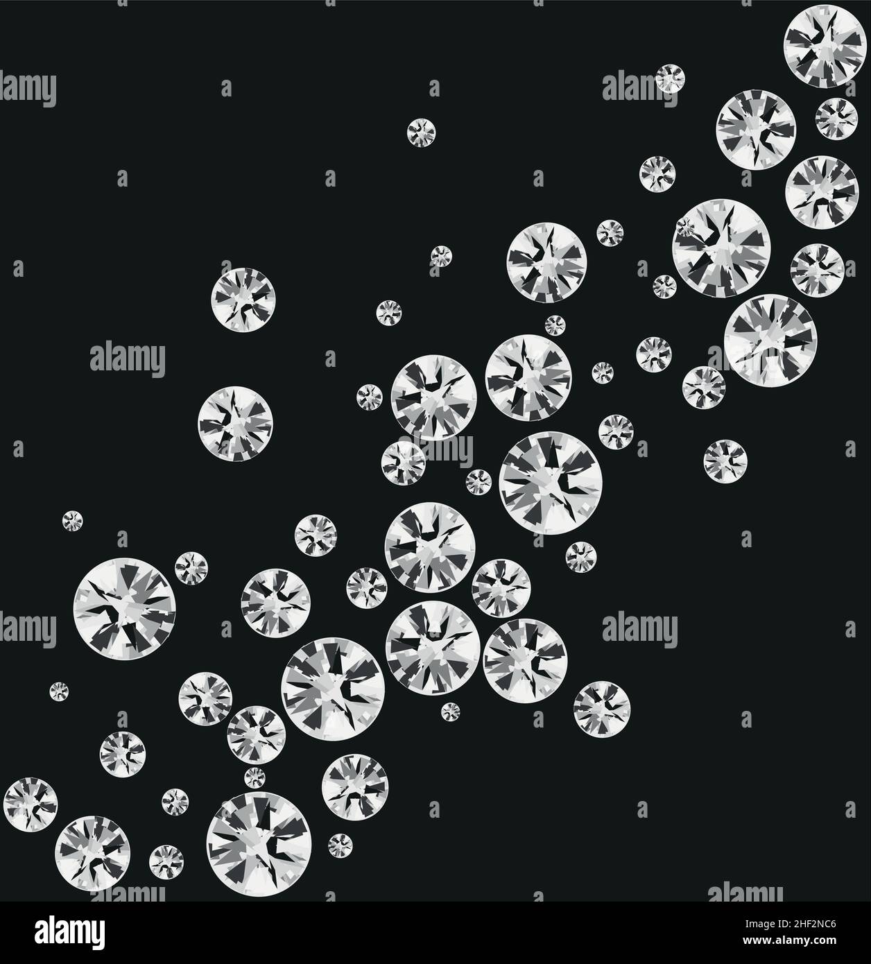 sparkling diamonds on black background vector collection eps Stock ...