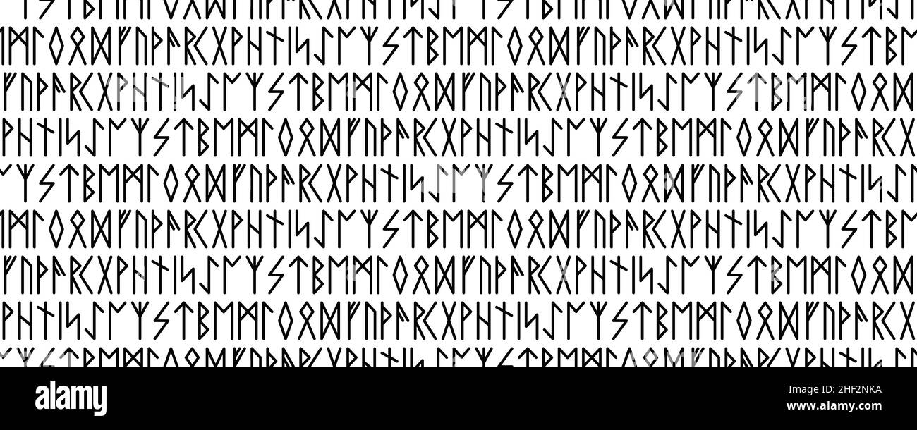 Ethnic Norwegian Icelandic seamless pattern. Runic talismans of the ...