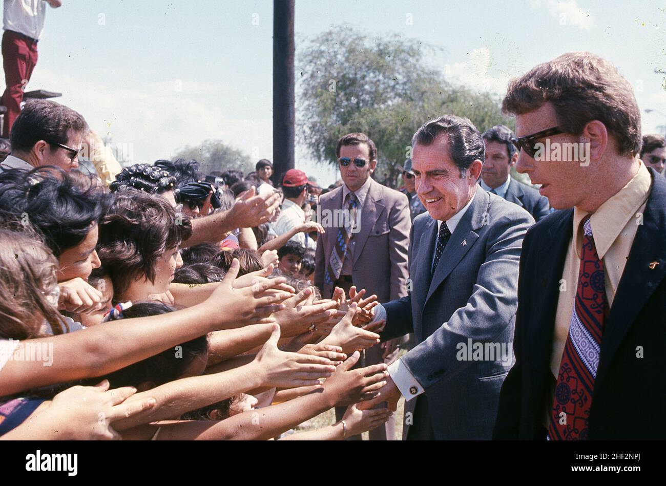 President Richard Nixon shaking hands Photograph by Dennis Brack Stock ...