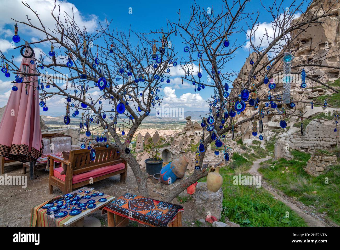 Evil Eye Tree in Uchisar Castle in Cappadocia region in Nevsehir ...