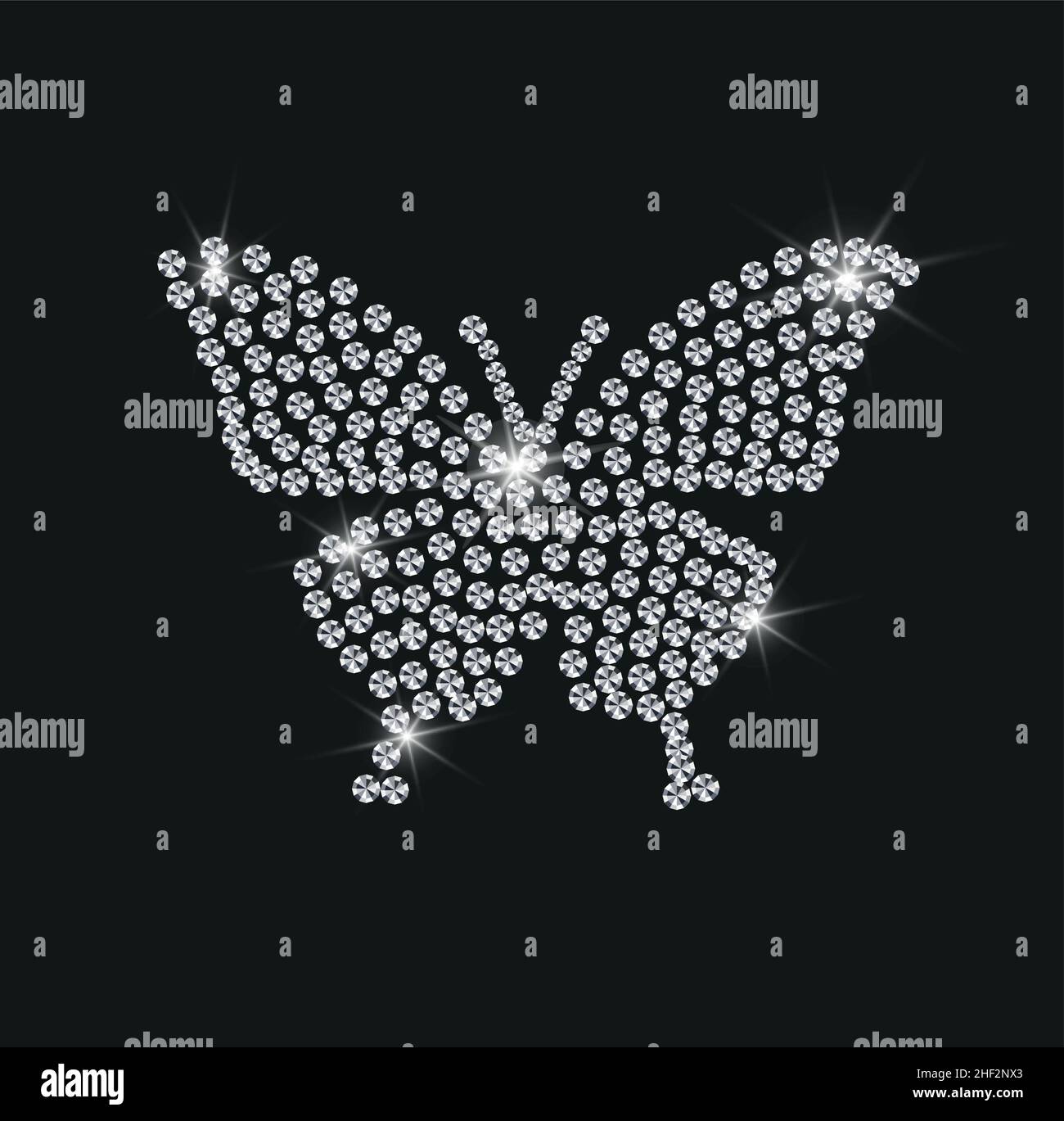 Beautiful diamond butterfly, vector illustration eps Stock Vector Image ...
