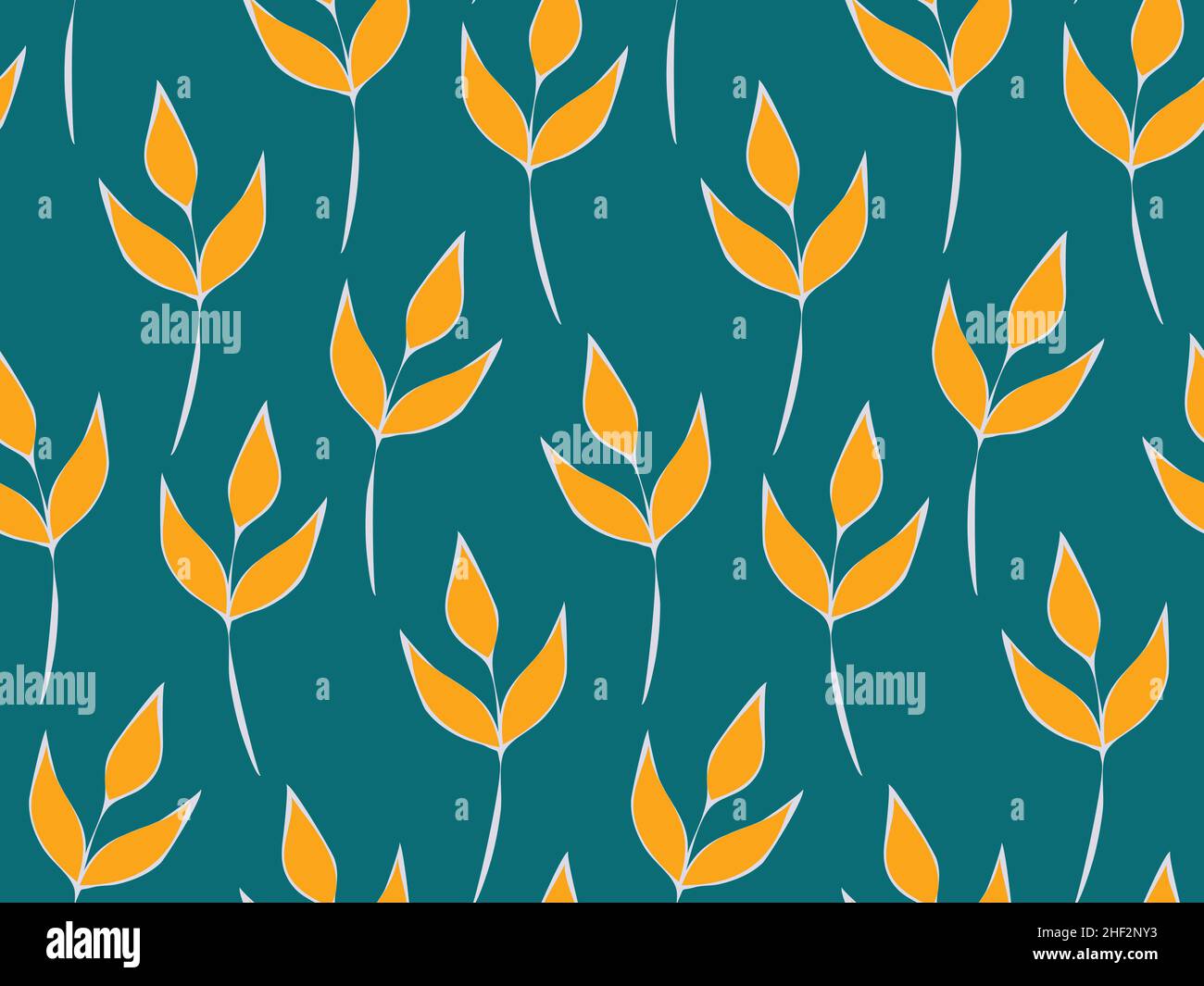 Seamless repeating pattern of flowers and plants. Decorative beautiful ...