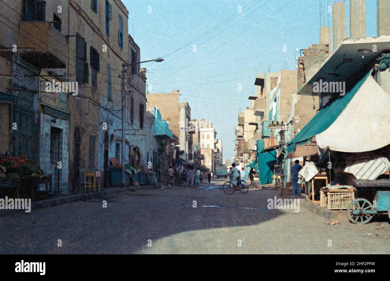 Side street in town, September 1984, Luxor, Egypt Stock Photo - Alamy