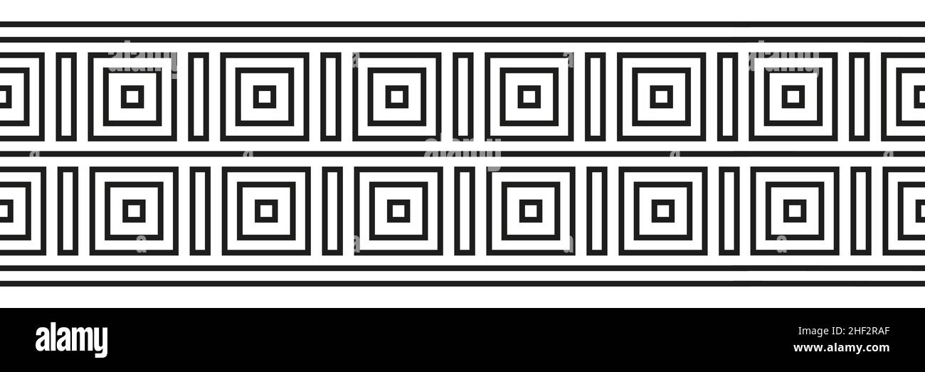 Seamless meander patterns. Greek meandros, fret or key. Black ornament ...