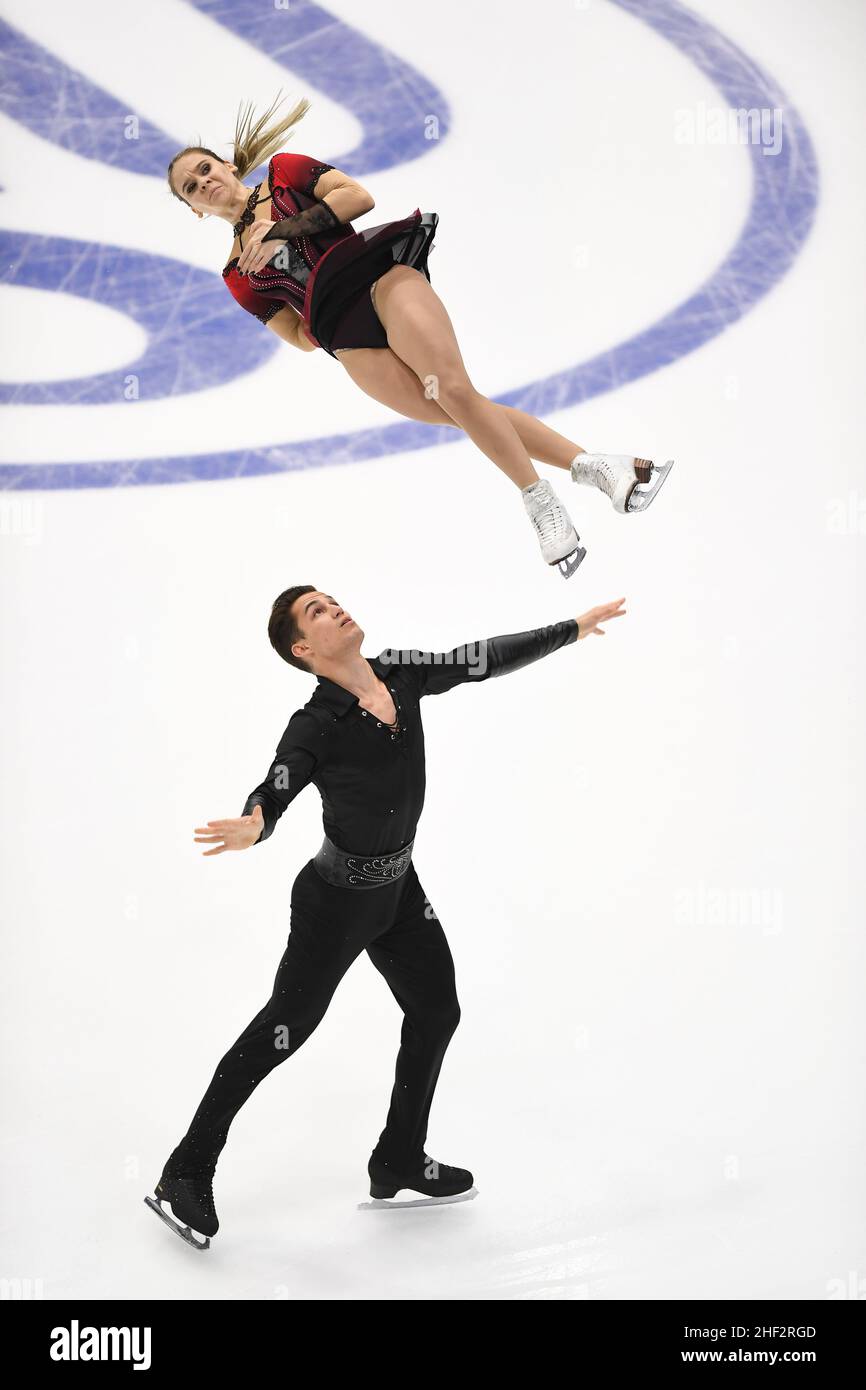 Tallinn, Estonia. January 13 2021: Maria PAVLOVA & Balazs NAGY (HUN ...