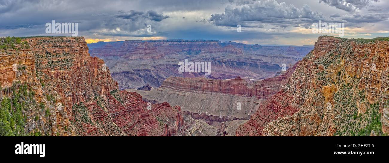 Panorama view of Grand Canyon Arizona west of Lipan Point on the south ...