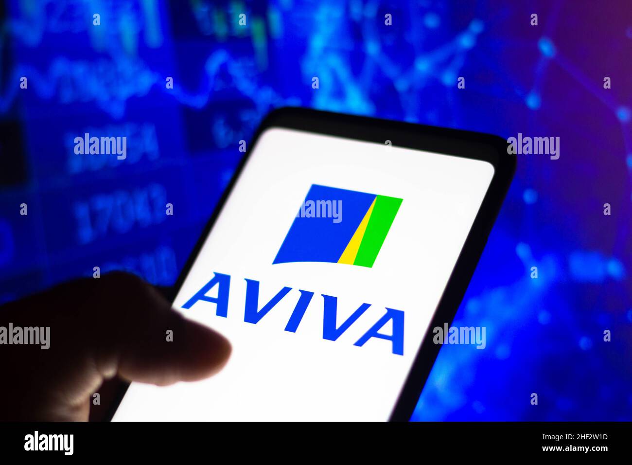 In this photo illustration, an Aviva plc logo is seen displayed on a ...