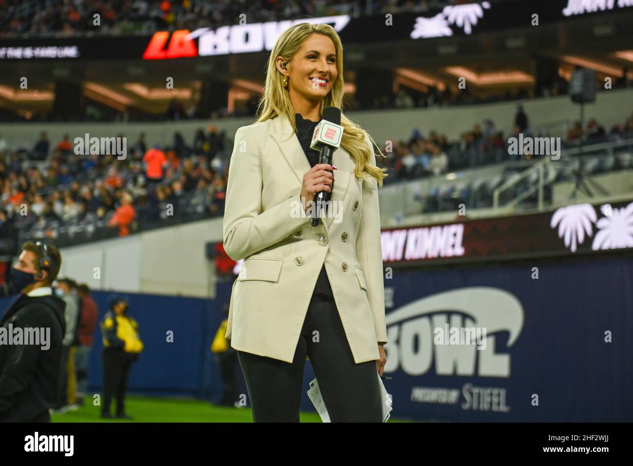 ESPN sideline reporter Laura Rutledge during the LA Bowl game, Saturday ...
