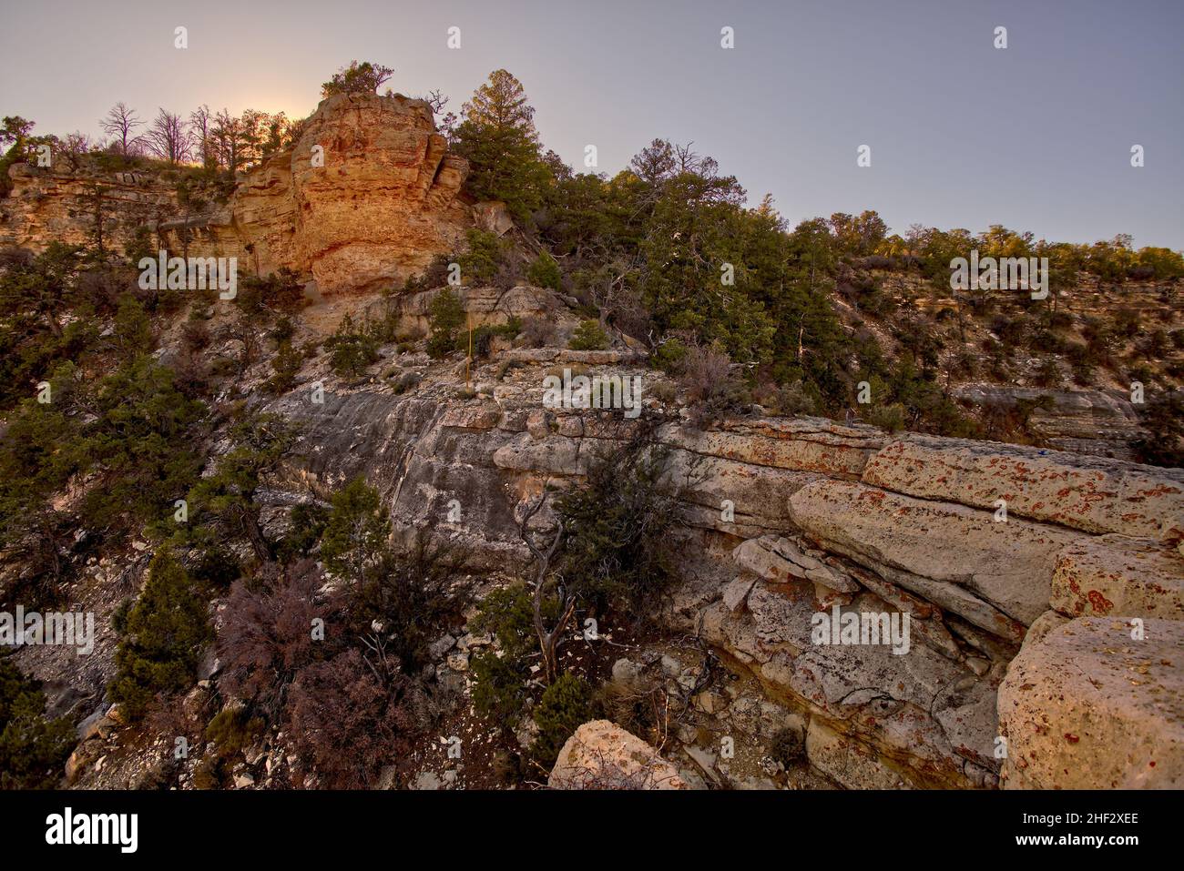 The cliff above the rock ledge called Hammer Rock just east of Shoshone ...