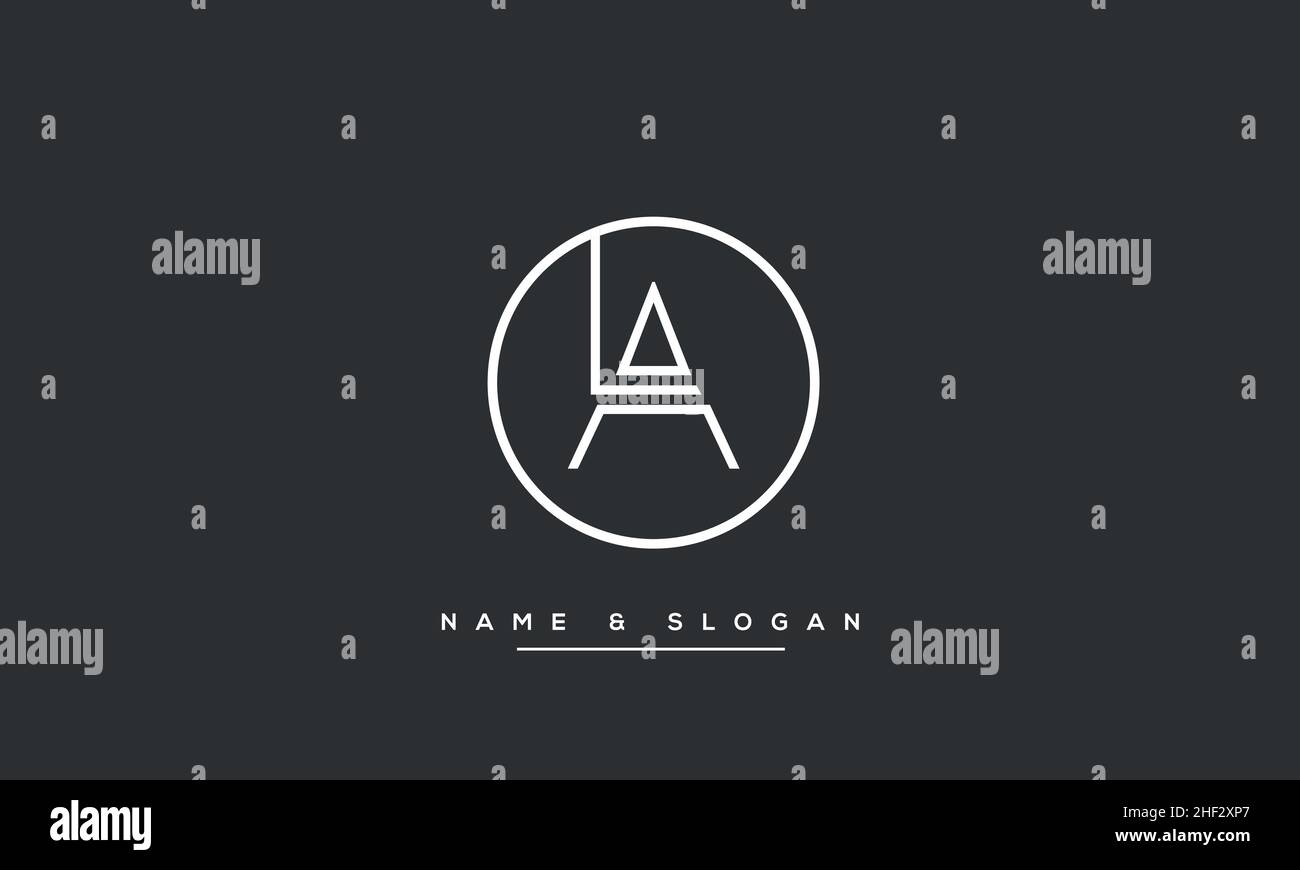 Modern abstract letter LA, AL logo design. Minimal LA, AL initial based icon vector Stock Vector ...