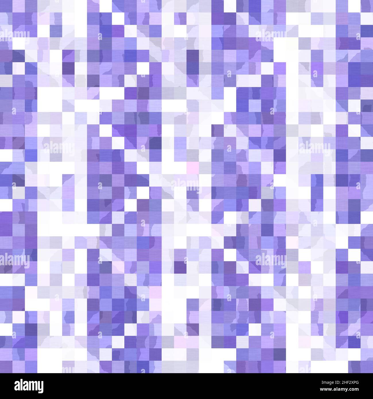 Tiny purple geometric mosaic pixel grid seamless pattern. Modern square ...