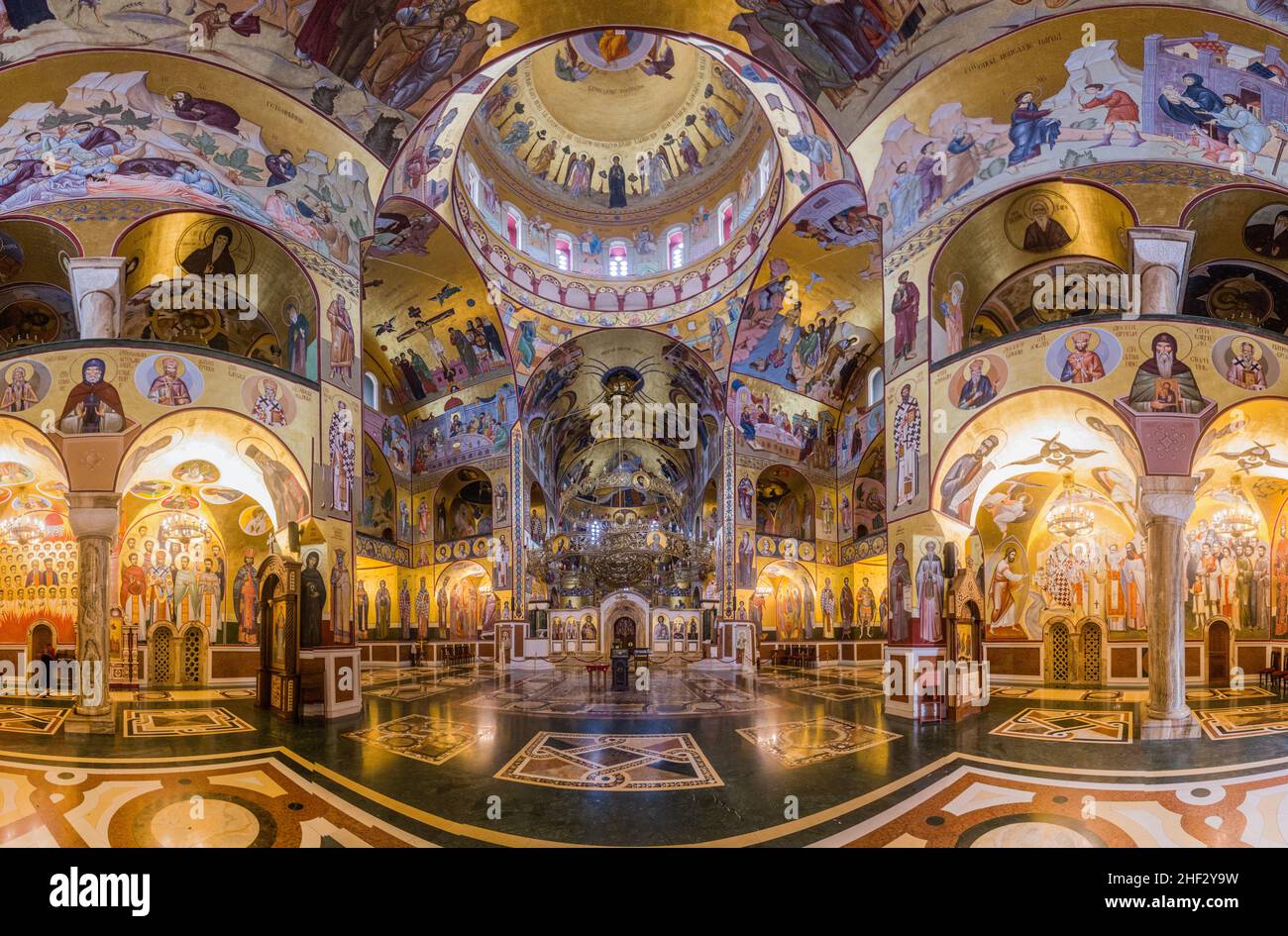 PODGORICA, MONTENEGRO - JUNE 4, 2019: Interior of the Cathedral of the ...
