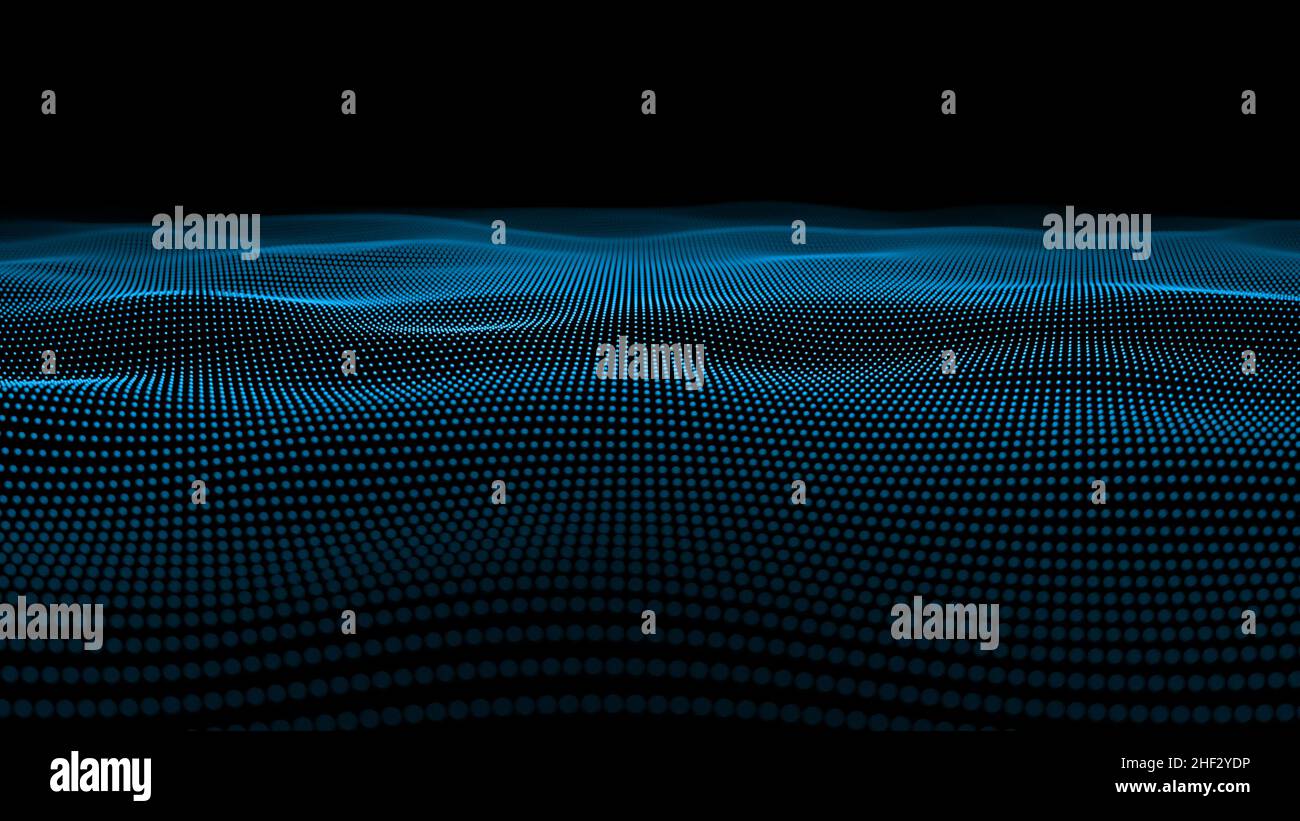 Dynamic wave glowing particles digital hi-res stock photography and images - Alamy