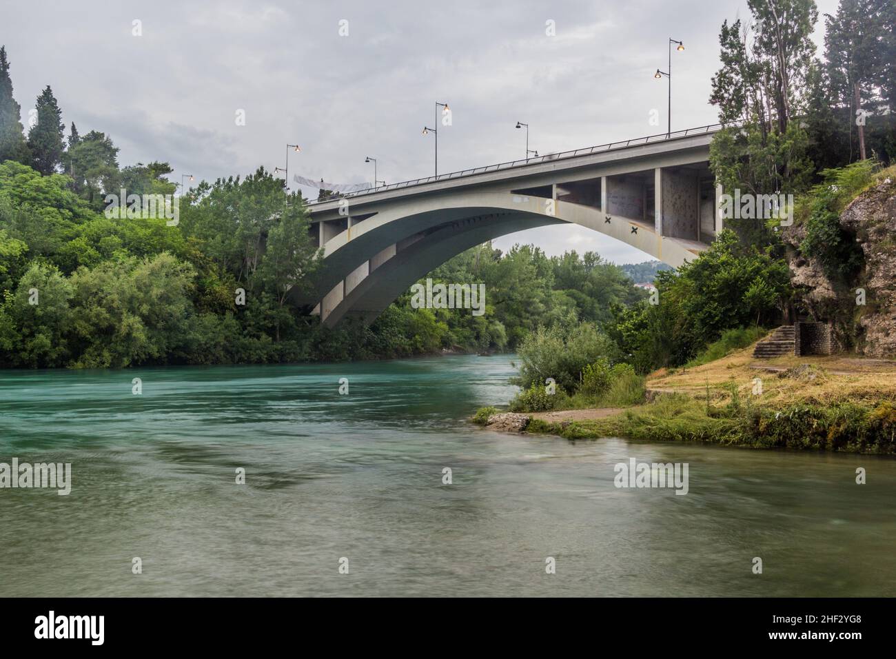 Blazo Jovanovic Bridge in Podgorica, capital of Montenegro Stock Photo ...