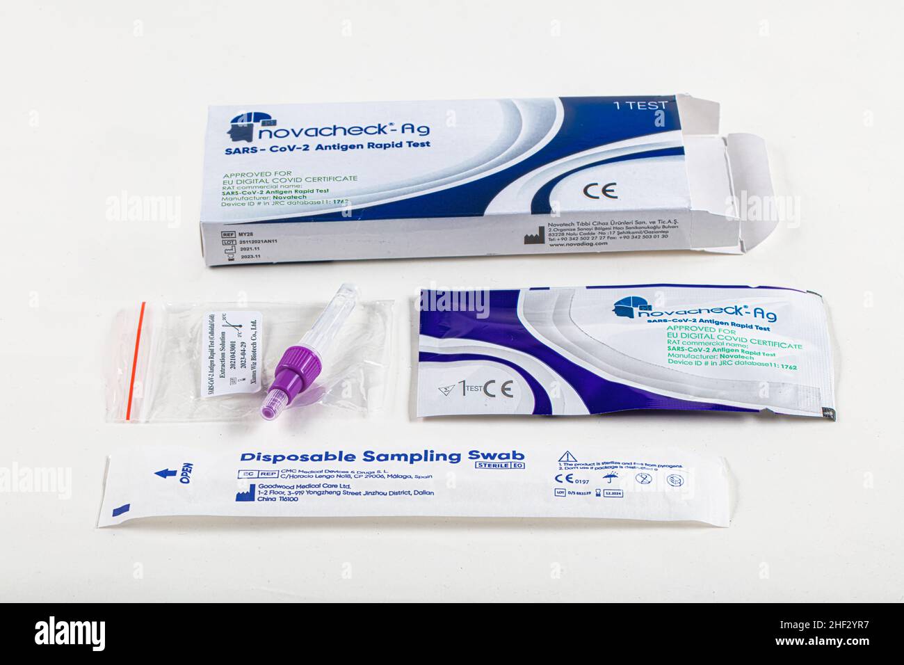 Istanbul, Turkey January 13, 2022; The Novacheck-Ag Cov-2 antigen rapid ...