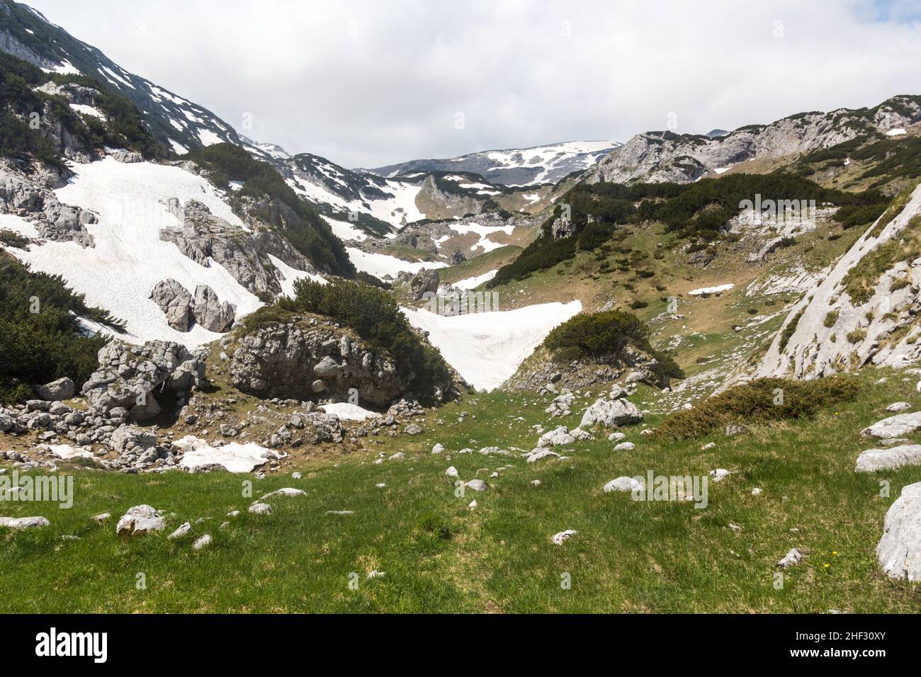 Snow patches in Durmitor national park, Montenegro Stock Photo - Alamy