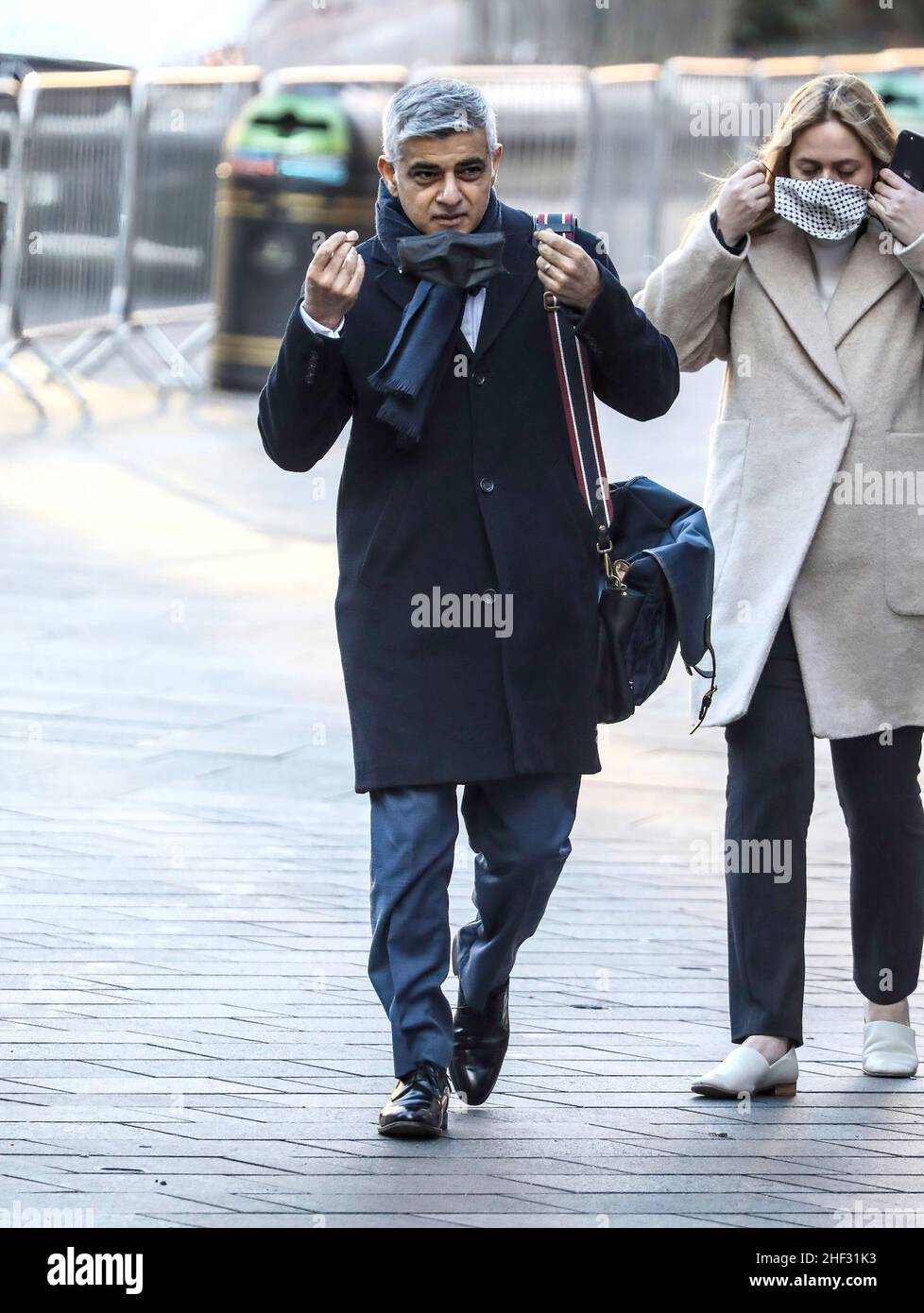 London, UK. 13th Jan, 2022. London Mayor Sadiq Khan seen arriving at ...
