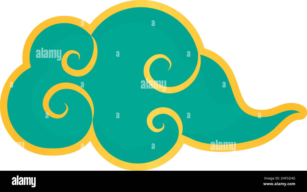 blue chinese cloud on white background Stock Vector Image & Art - Alamy