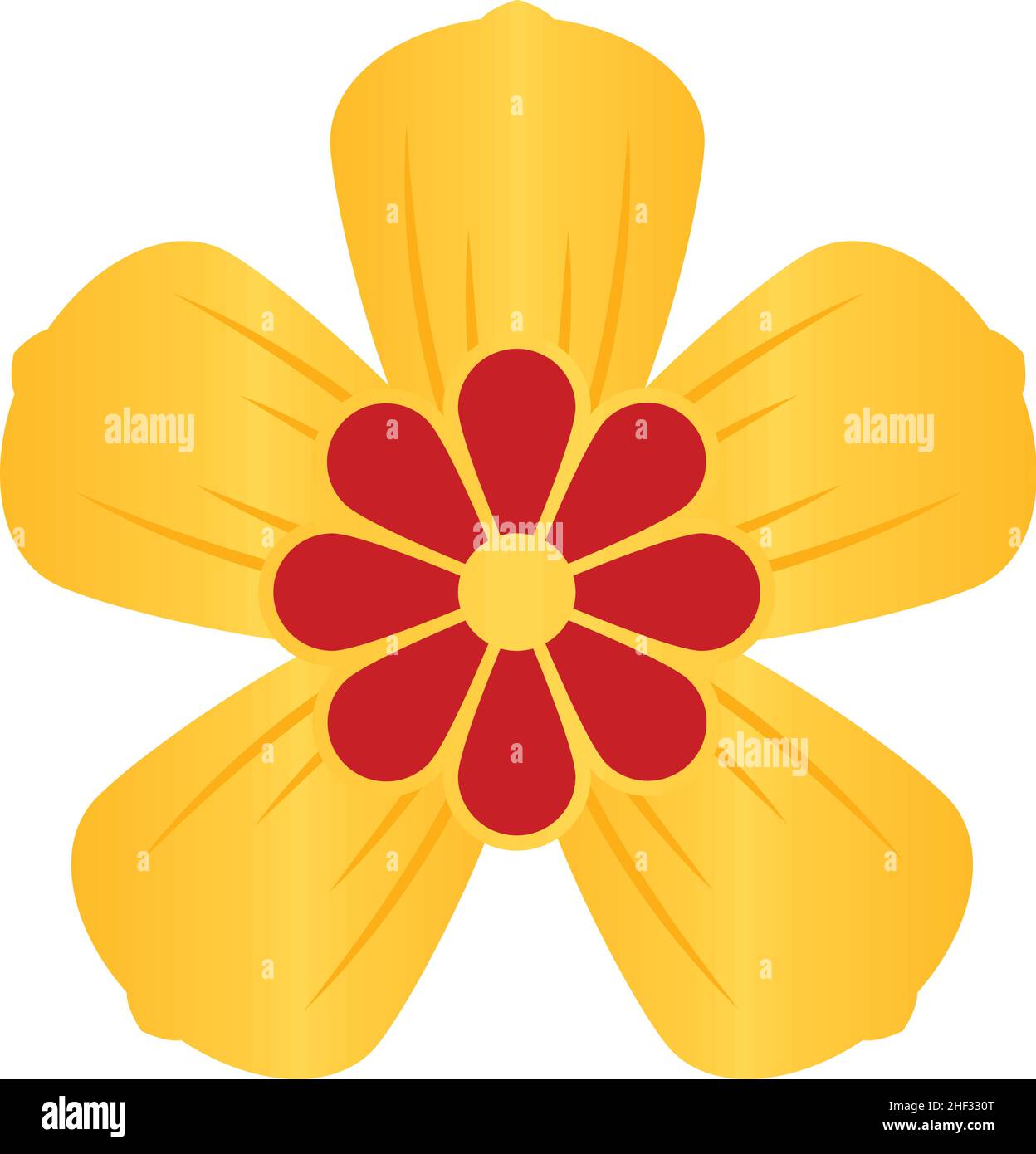 golden chinese flower icon on white background Stock Vector Image & Art ...