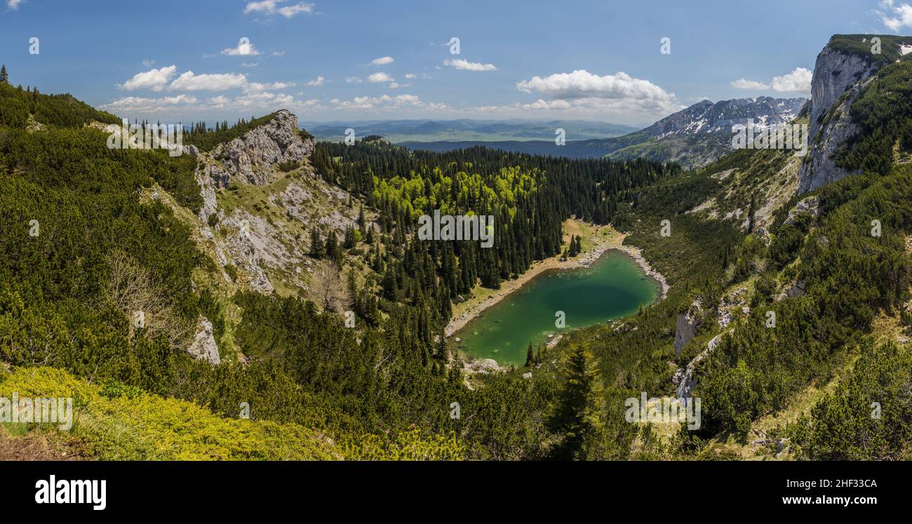 Aerial view of Jablan lake in Durmitor mountains, Montenegro Stock ...