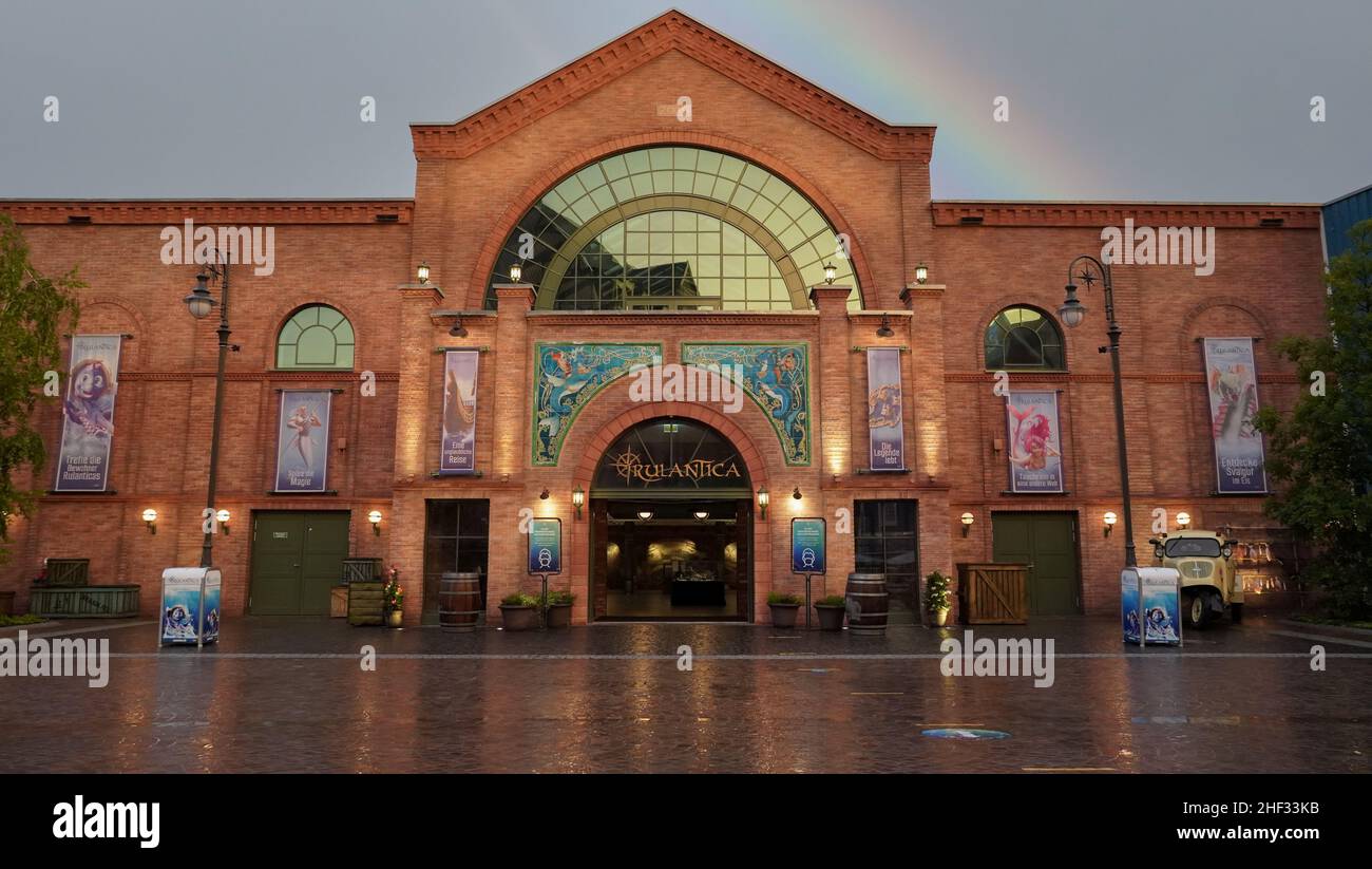 Rust, Germany - July 7.21: Entrance gate to the waterworld Rulantica ...