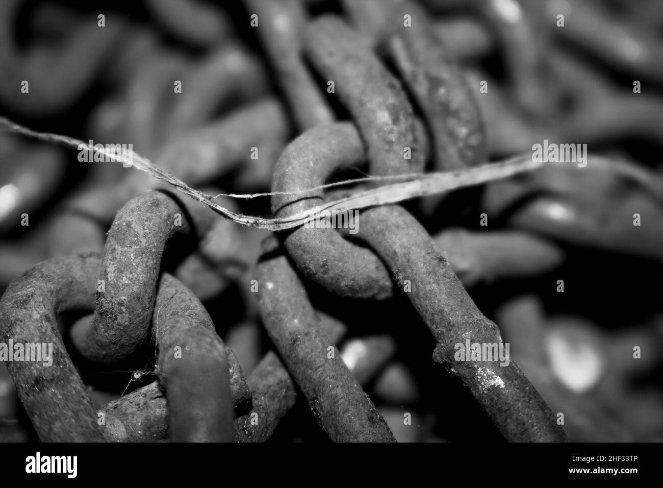 Old rustic chains Black and White Stock Photos & Images - Alamy