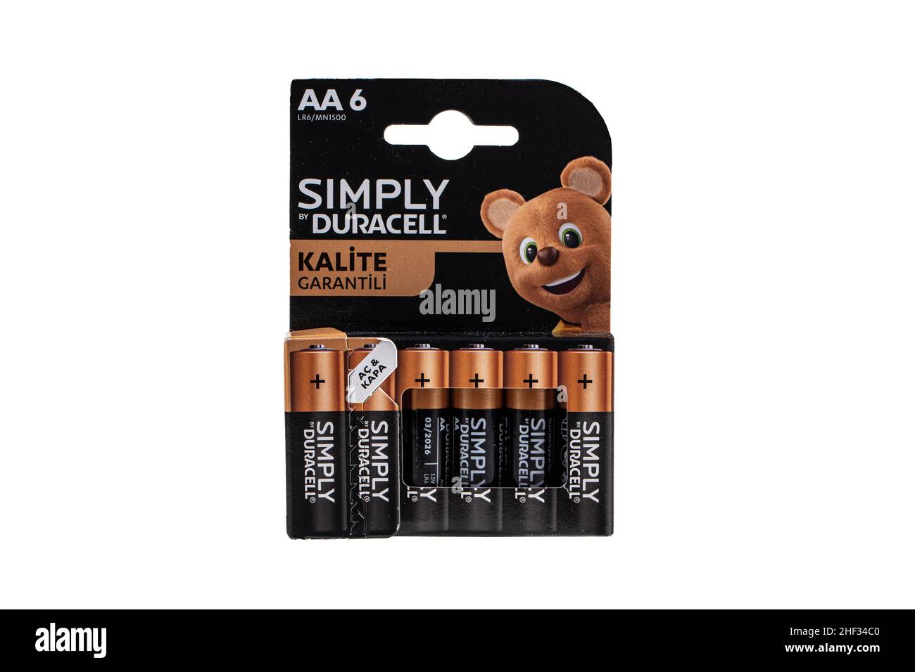 Istanbul, Turkey January 12, 2022 : Duracell brand battery packs for ...
