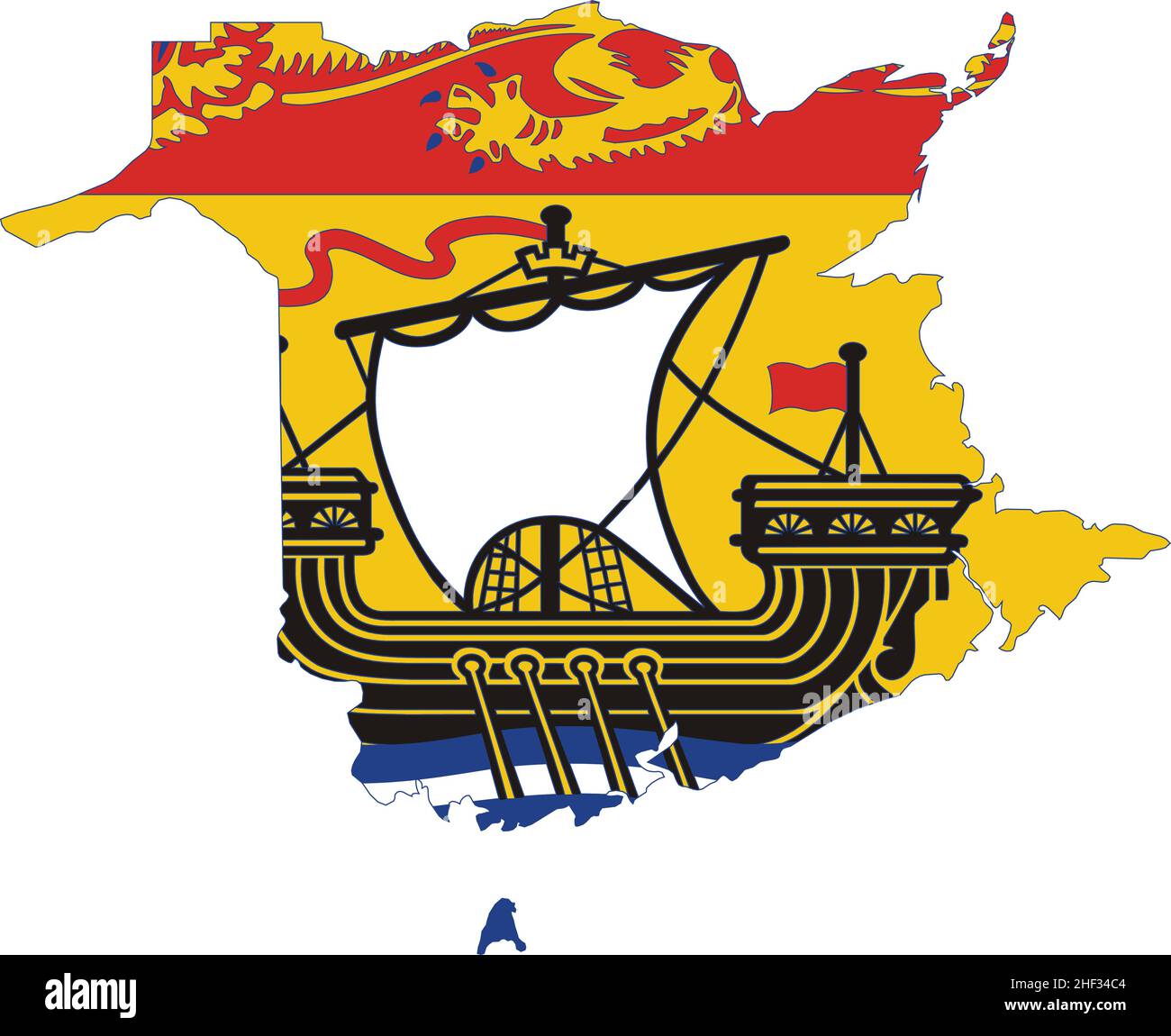 Flat vector administrative flag map of the Canadian territory of NEW ...