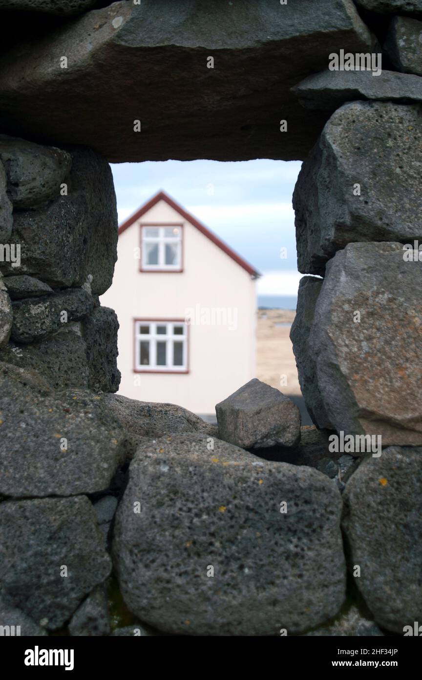 Through the stone window Stock Photo - Alamy