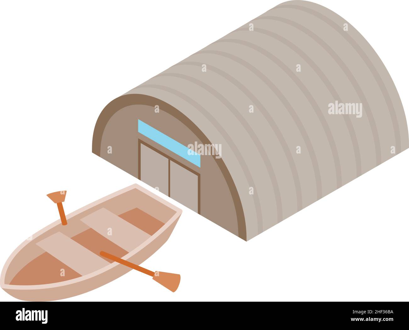 Rowboat icon isometric vector. Wooden fishing boat with paddle and ...