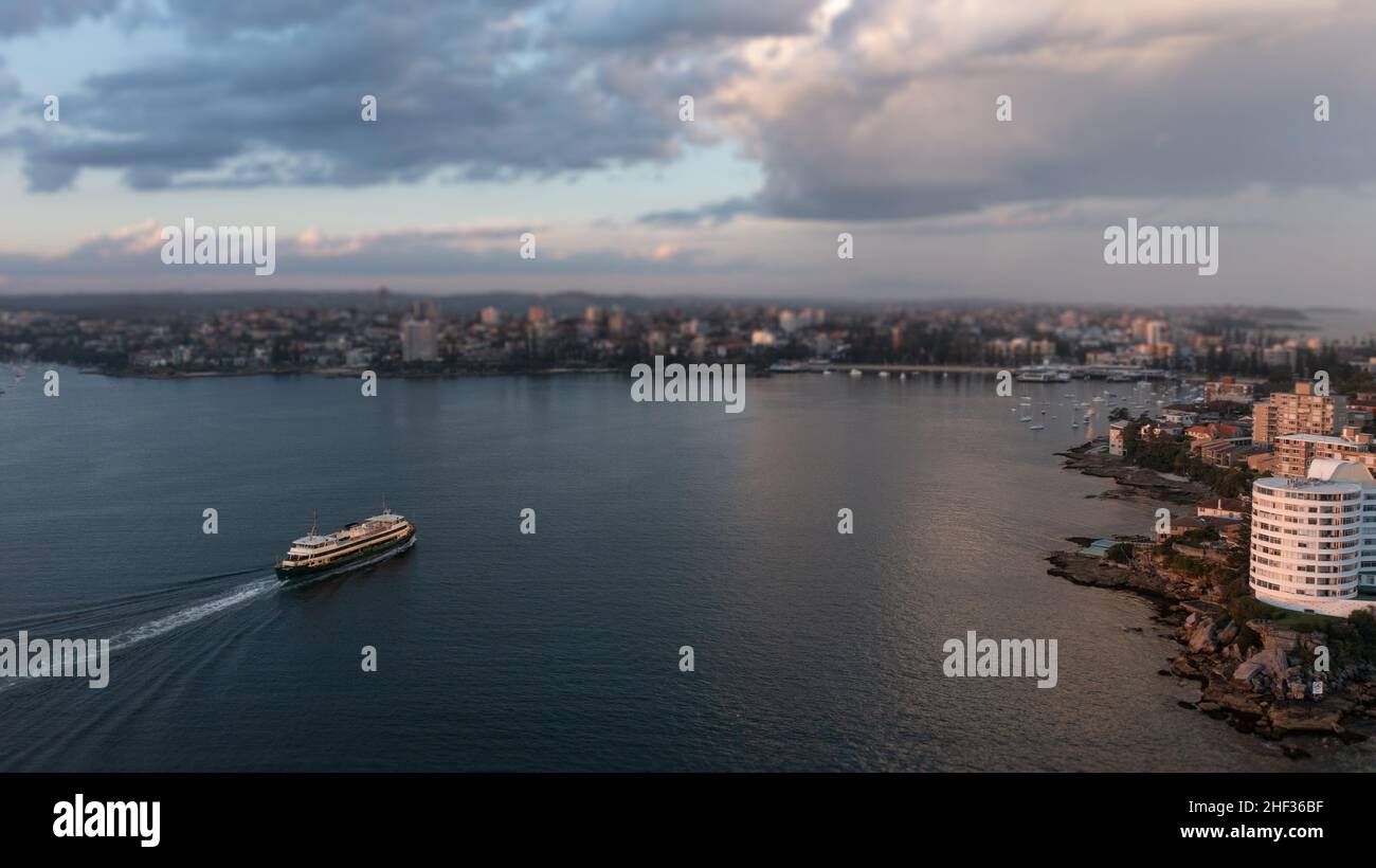 Manly Ferry at sunset Stock Photo - Alamy