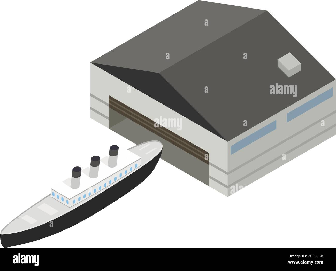 Steamship icon isometric vector. Old steam cruise ship with three smoke ...