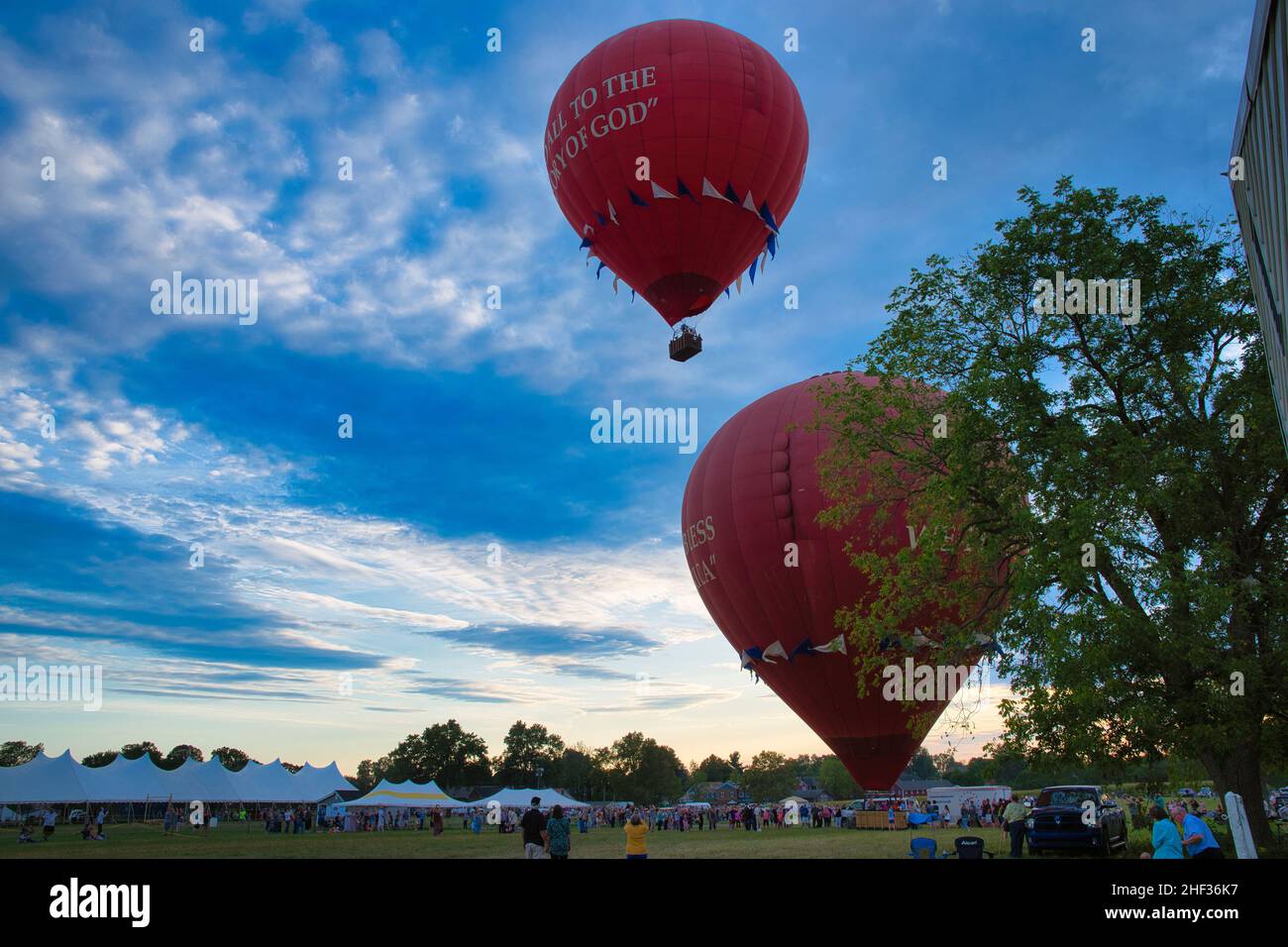 View of Many Hot Air Balloons Getting Ready to Take Off In the ...