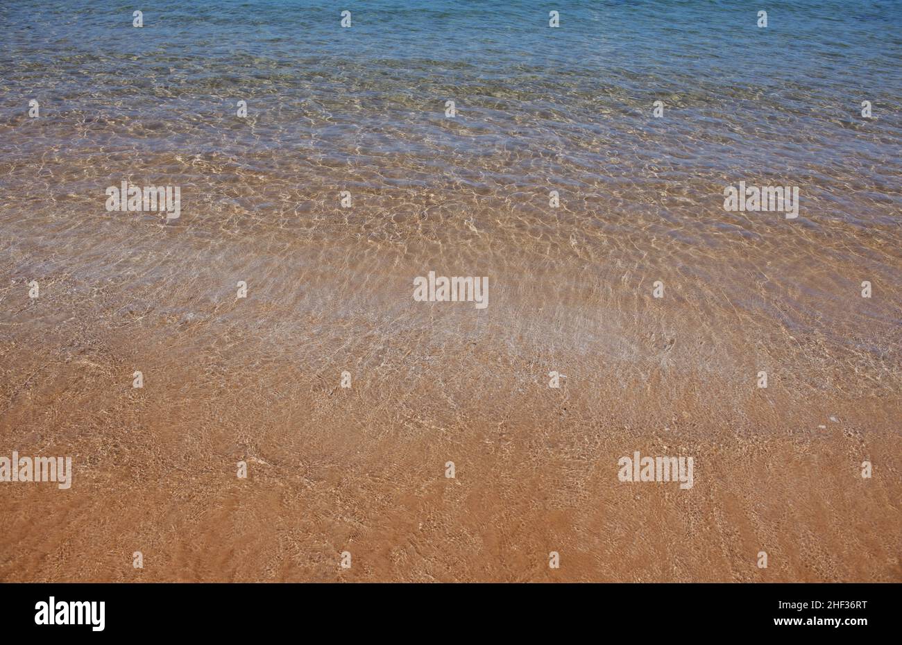 Beach background. Calm beautiful ocean wave on sandy beach. Sea view ...