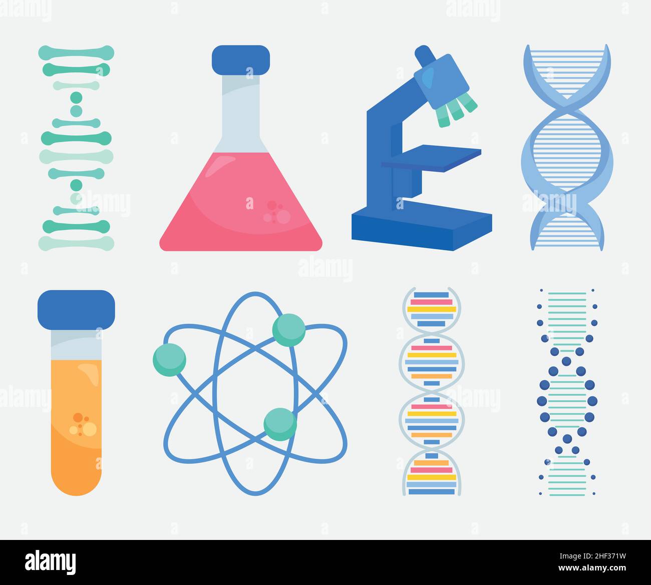 dna strands and lab icon set Stock Vector Image & Art - Alamy