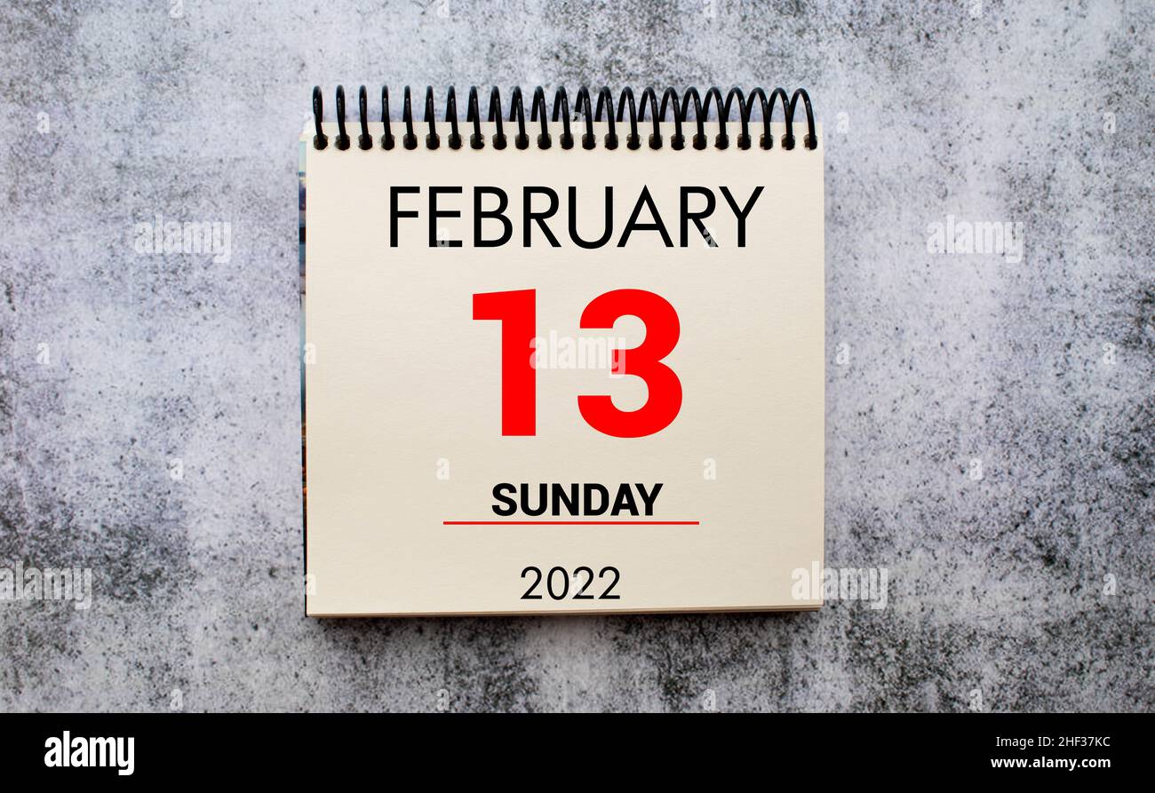 february 13. 13th day of month, calendar date. Stand for desktop ...