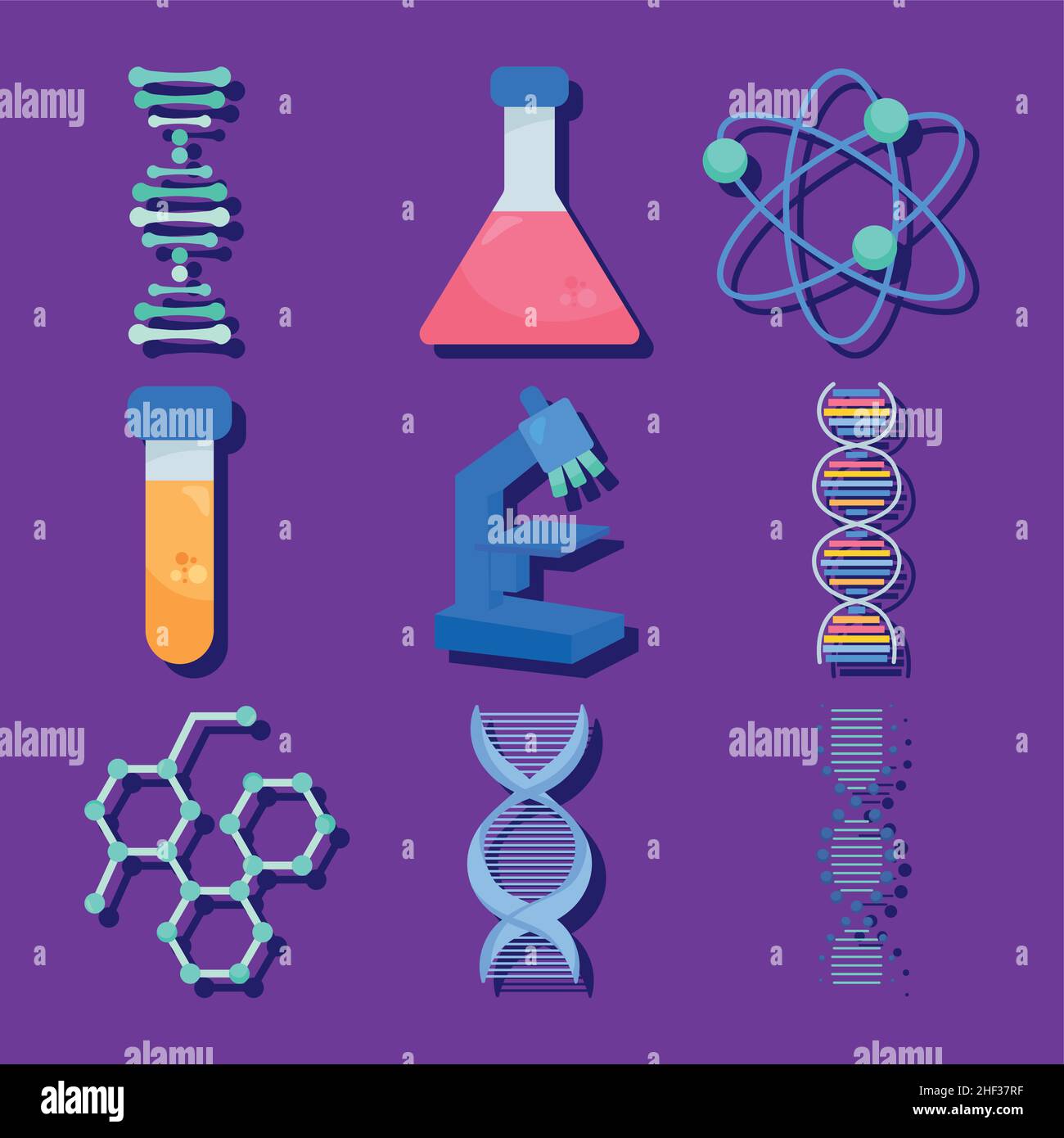 atom and dna icon set Stock Vector Image & Art - Alamy