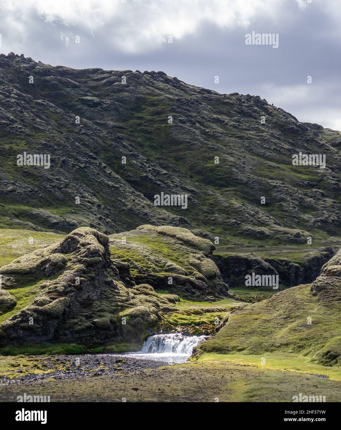 Magnificent volcanic landscape of the Eldgja volcanic fissure, Central ...