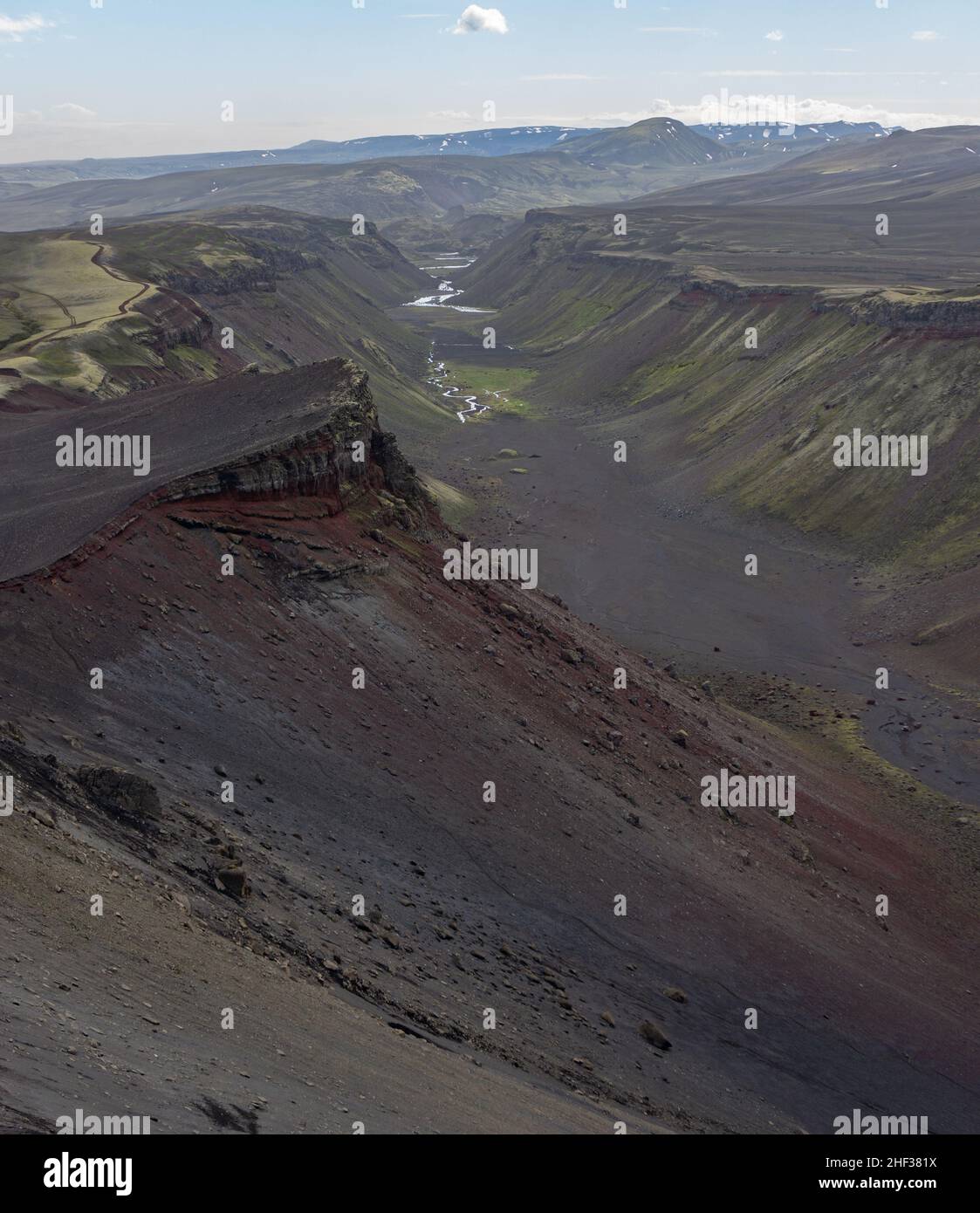 Magnificent volcanic landscape of the Eldgja volcanic fissure, Central ...