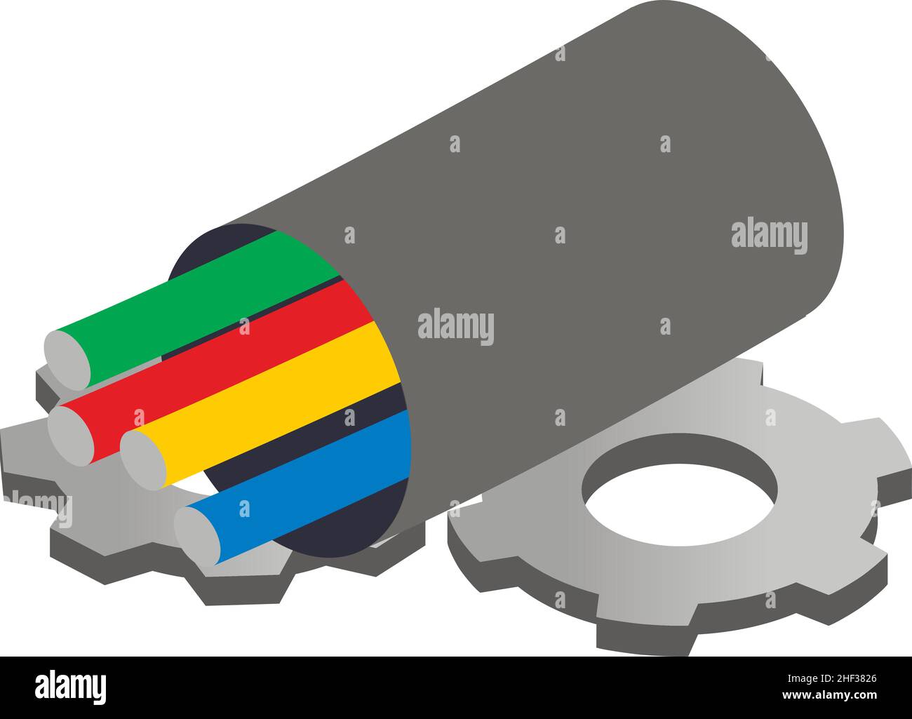 Electric technology icon isometric vector. Multicolored electric cabel ...
