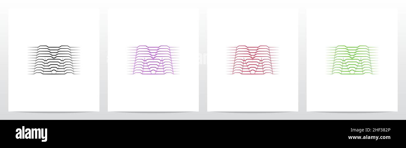 Contour Lines On Letter Logo Design M Stock Vector Image & Art - Alamy