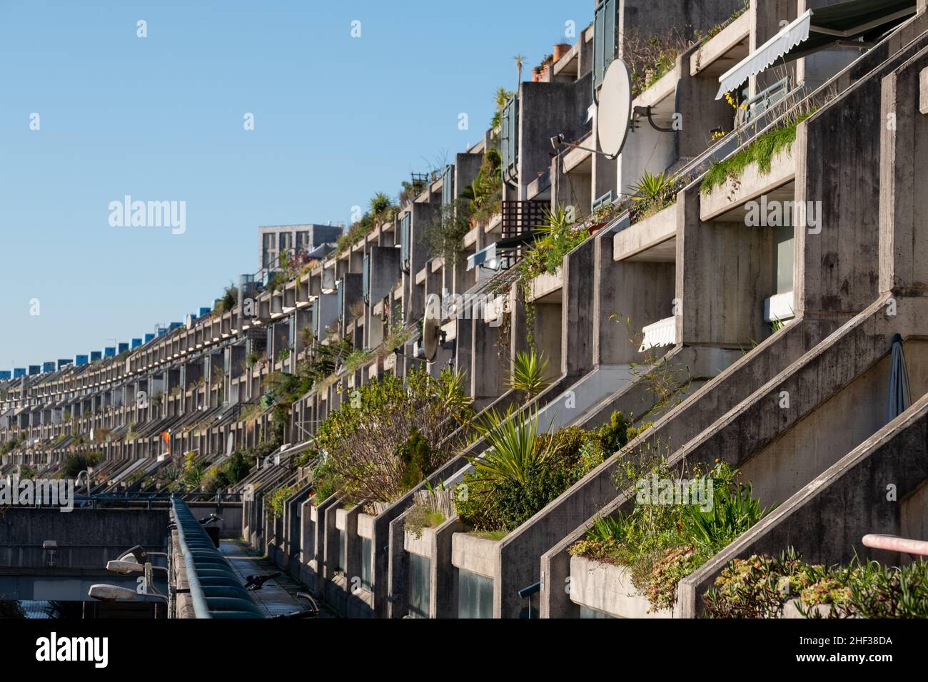 Brutalist Alexandra and Ainsworth Estate in Rowley Way, Belsize Park ...