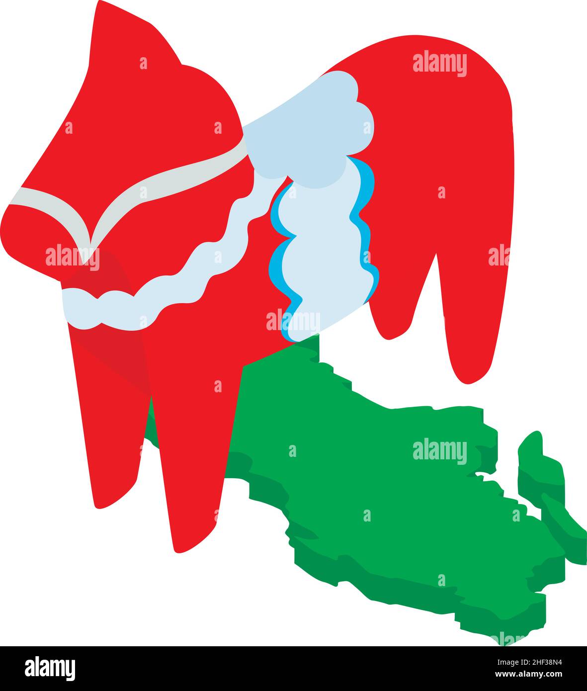 Swedish symbol icon isometric vector. Traditional wooden dalecarlian ...
