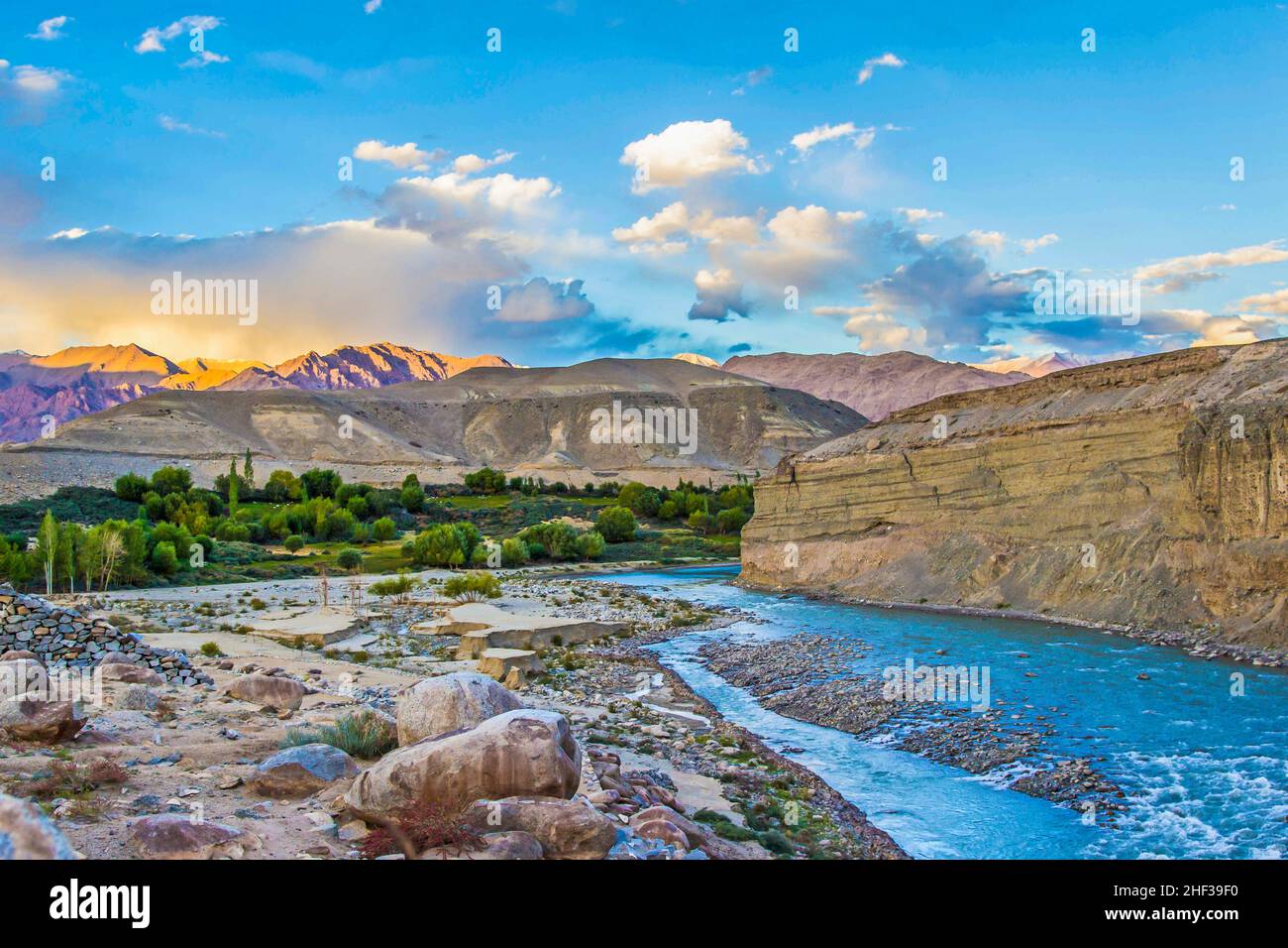 indus river in Leh valley near town of Leh Stock Photo - Alamy