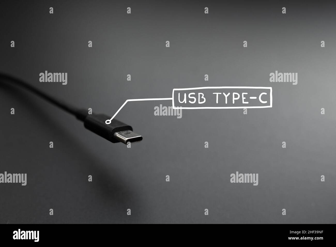 Connecting cable usb type C wire. Popular technological standard Stock ...