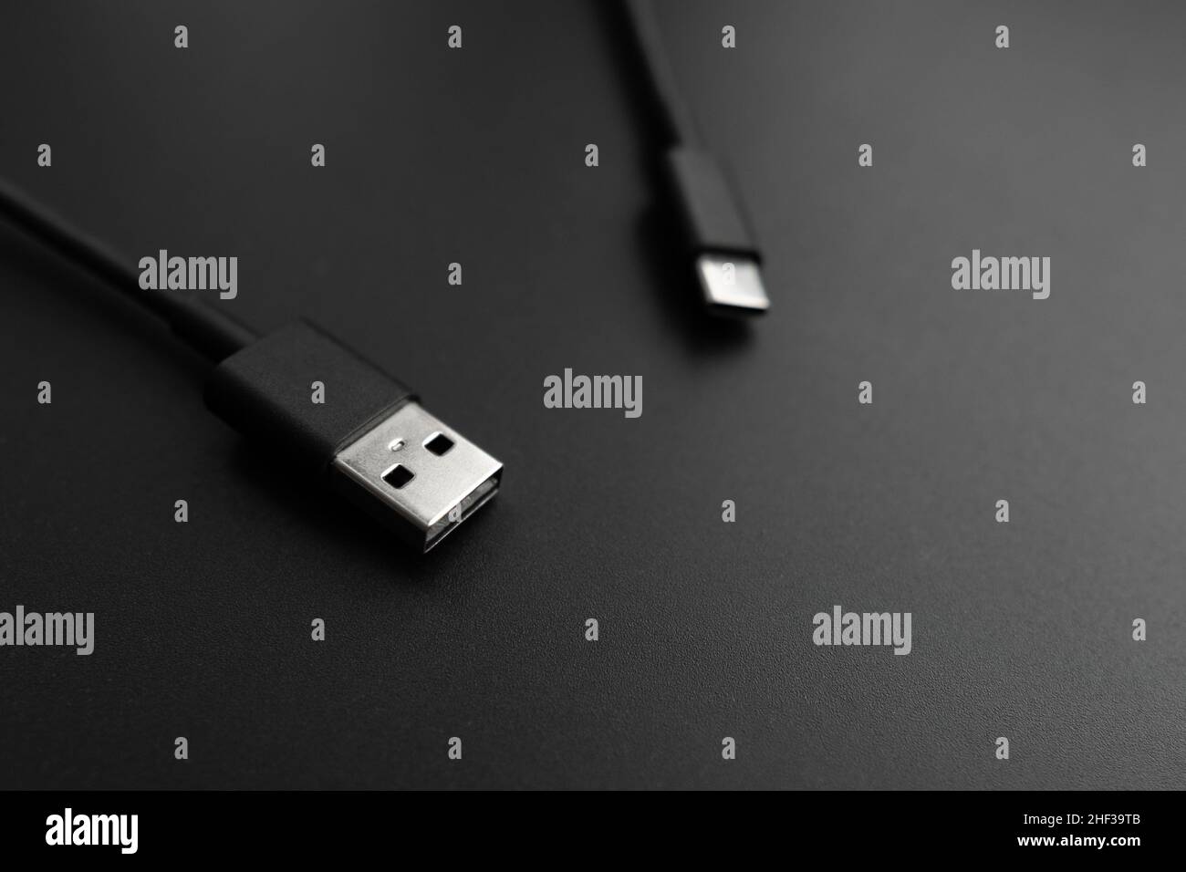 Connecting cables usb type C and type A wires. Old and modern standard ...