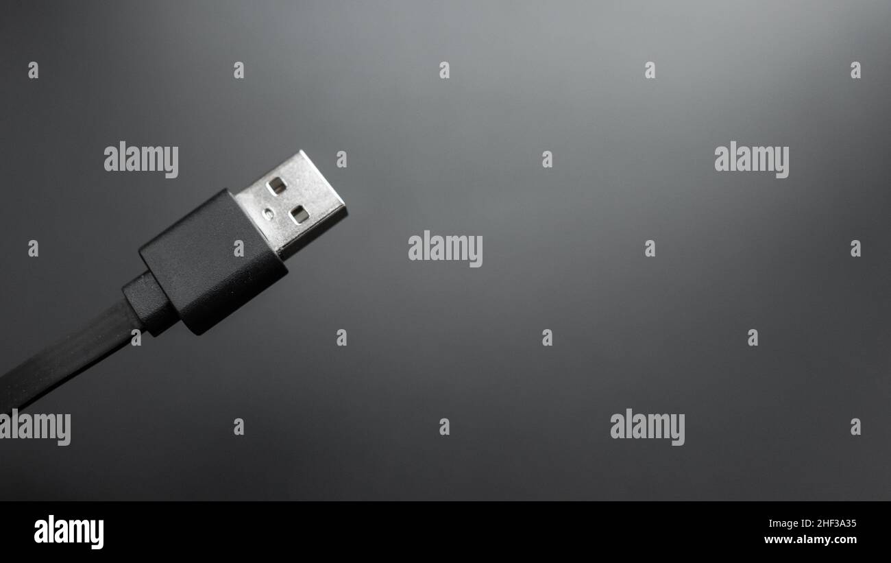 Connecting cable usb type A wire with copy space. Popular technological ...